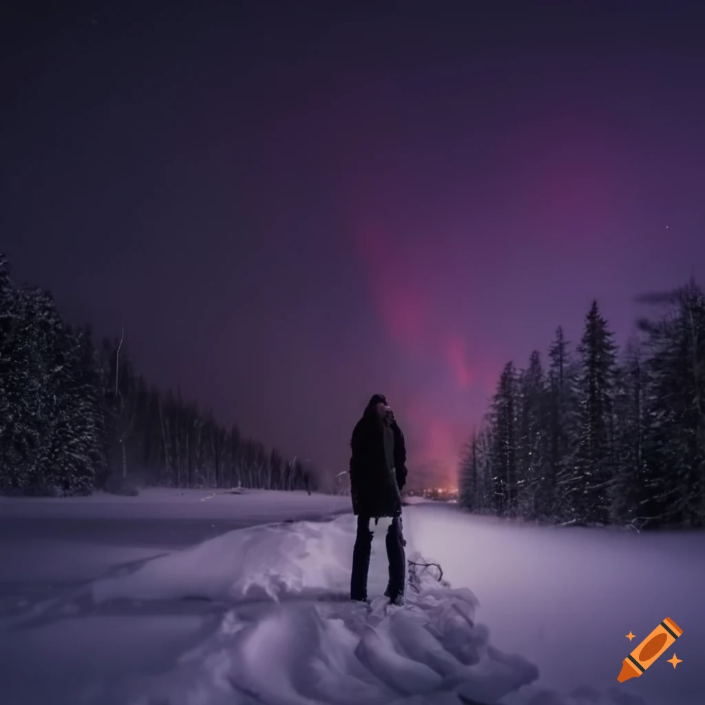 Photo of a sad man during winter in finland