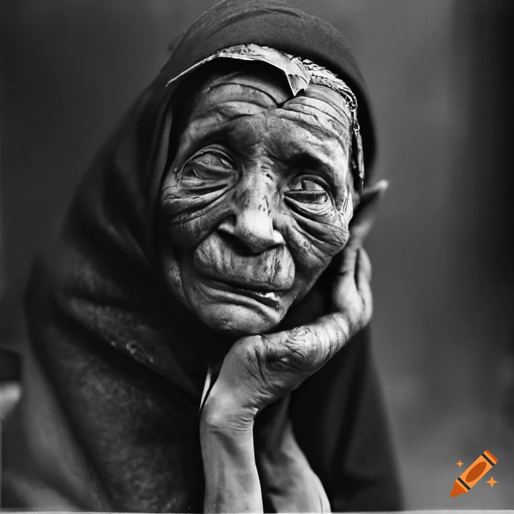 Black and white photo of poor people in medieval paris on Craiyon