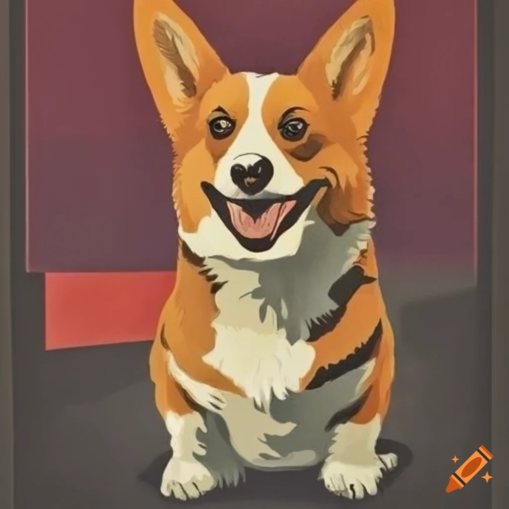 Corgi vintage propaganda poster