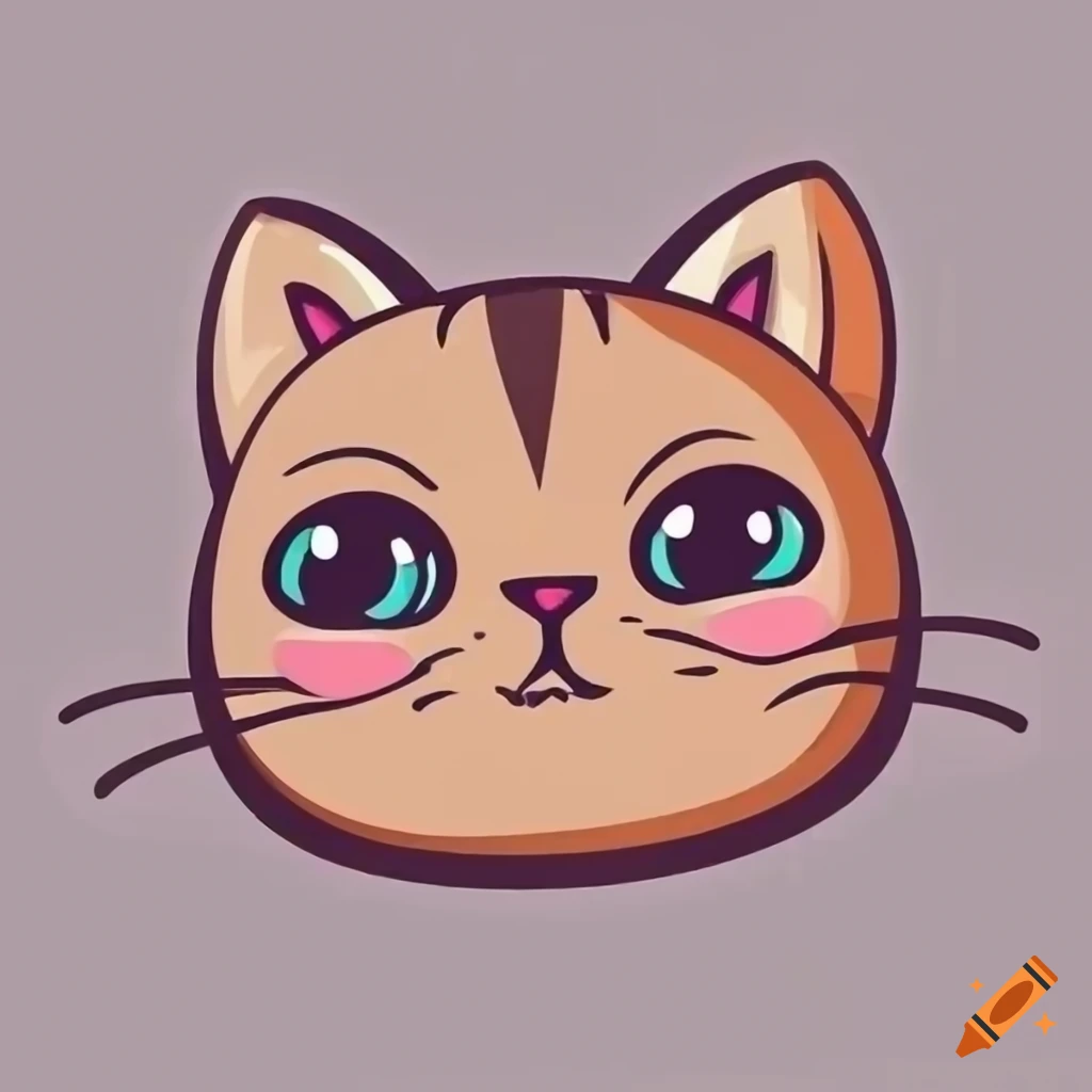 Cute cat logo for stickers and badges