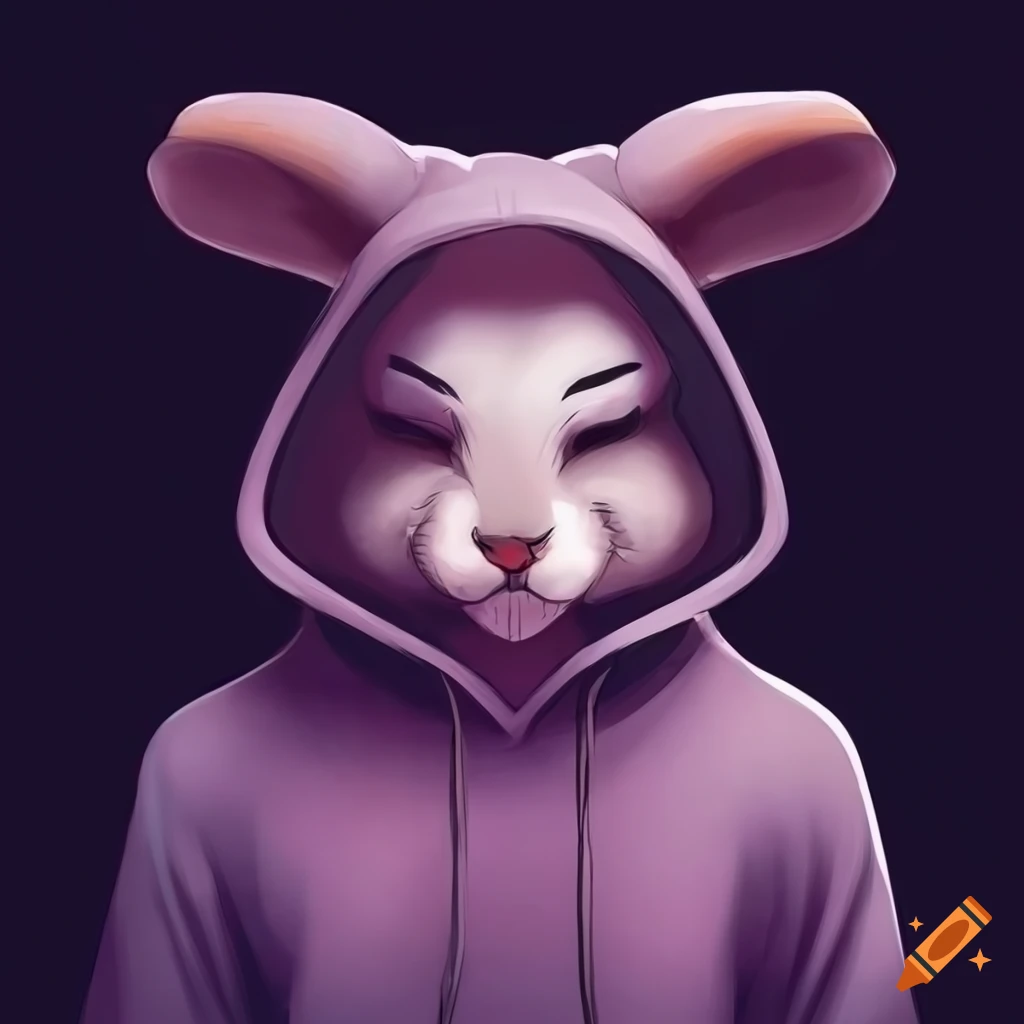 Anthro rabbit in a stylish hoodie
