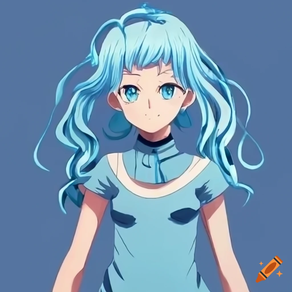 Light blue anime character on Craiyon