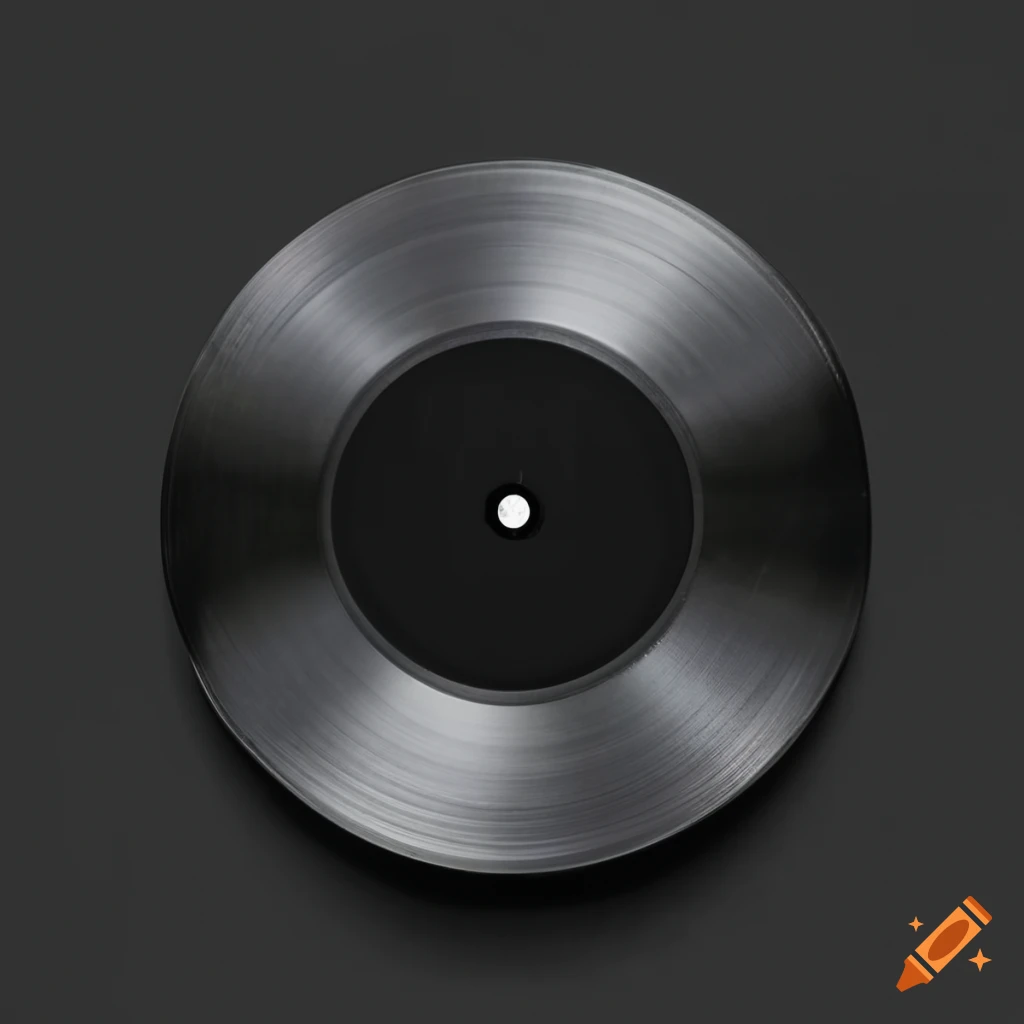 Black vinyl record with blank label