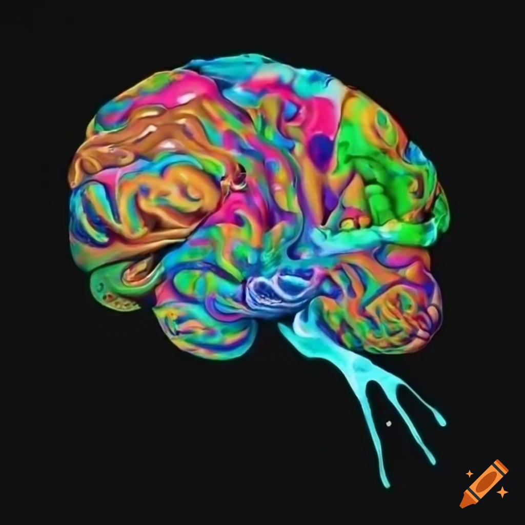 Surrealist artwork of a melting brain