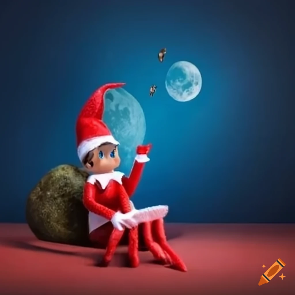 Illustration of an elf on a moon on Craiyon