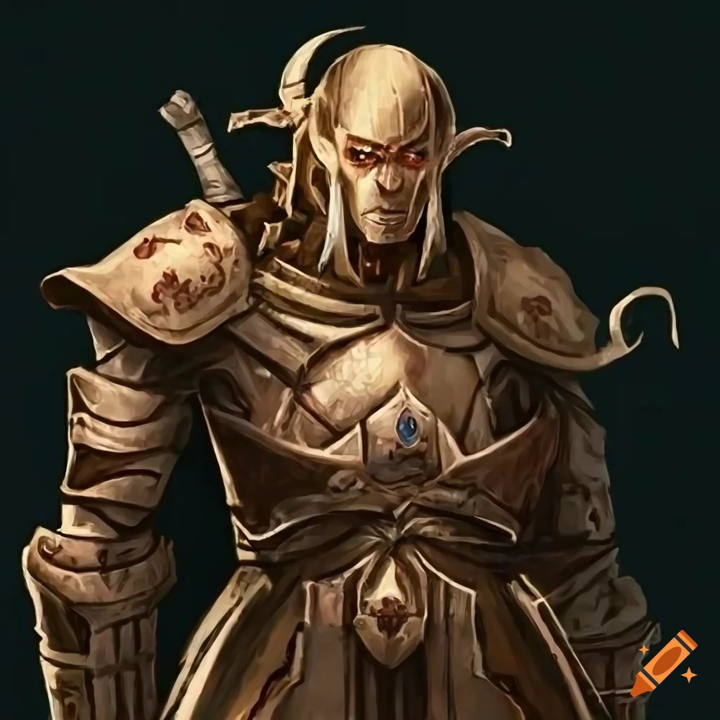 Image of a warforged wizard character on Craiyon