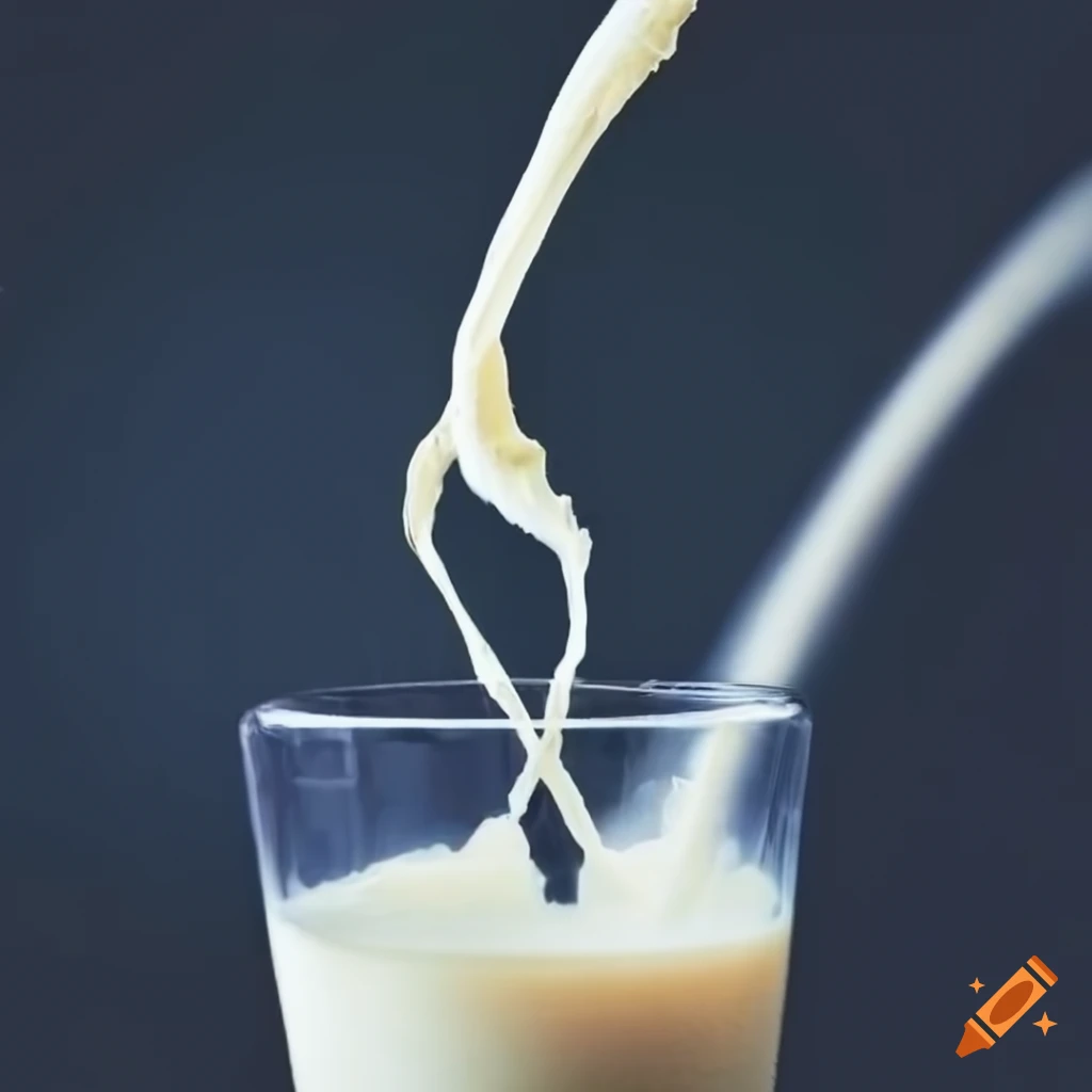 Creative photograph of raining milk