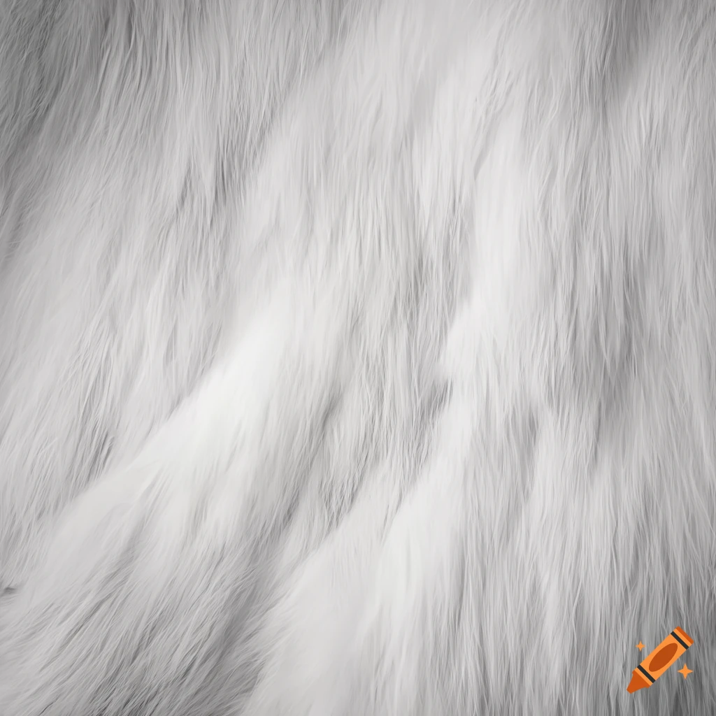 Close-up of white fur texture on Craiyon