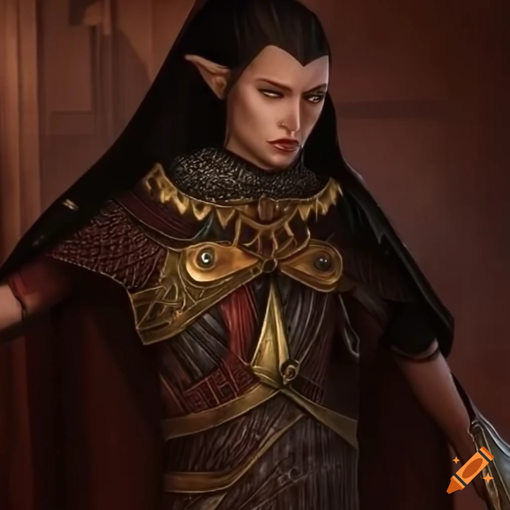 Illustration of a non-binary elven inquisitor in an Egyptian setting on ...