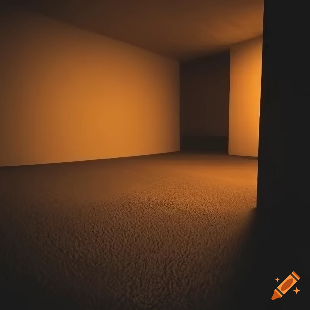 Highly detailed image of an eerie and creepy empty room