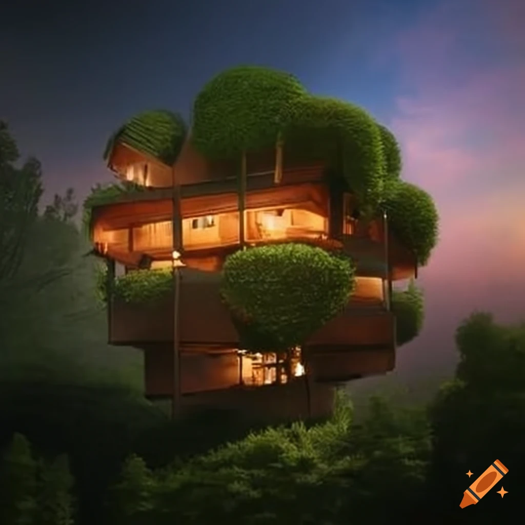 House made of living trees