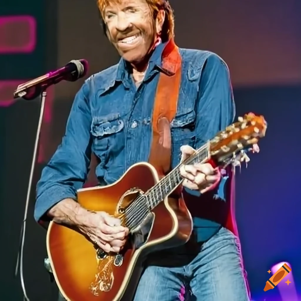 Chuck norris performing a country song on stage