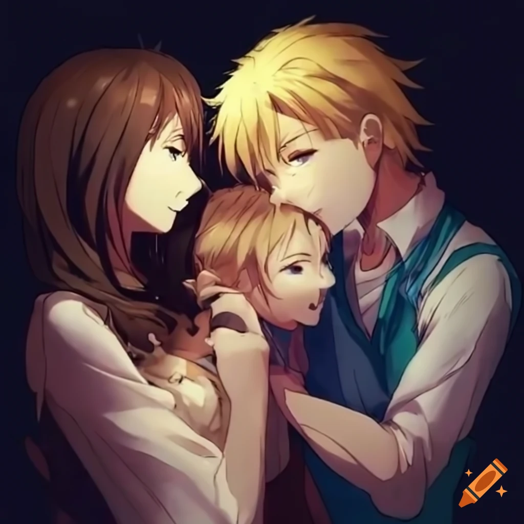 Anime parents saying goodnight to their kids