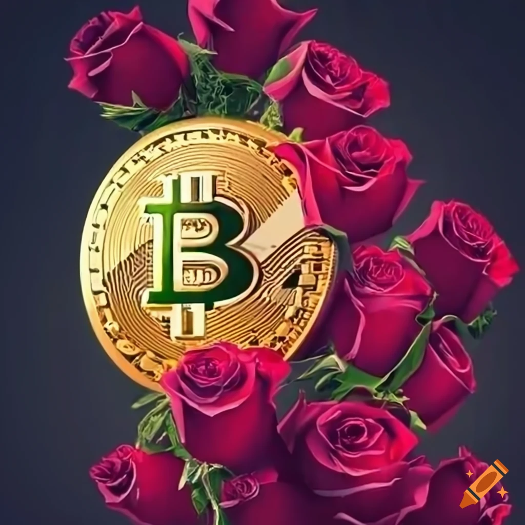 Cryptocurrency logo with roses