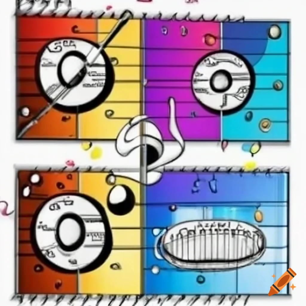 Image representing the connection between music and math on Craiyon