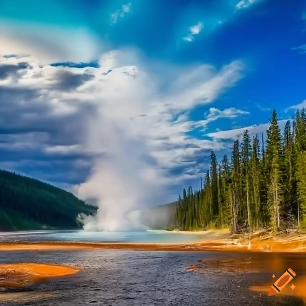 Beautiful view of yellowstone national park
