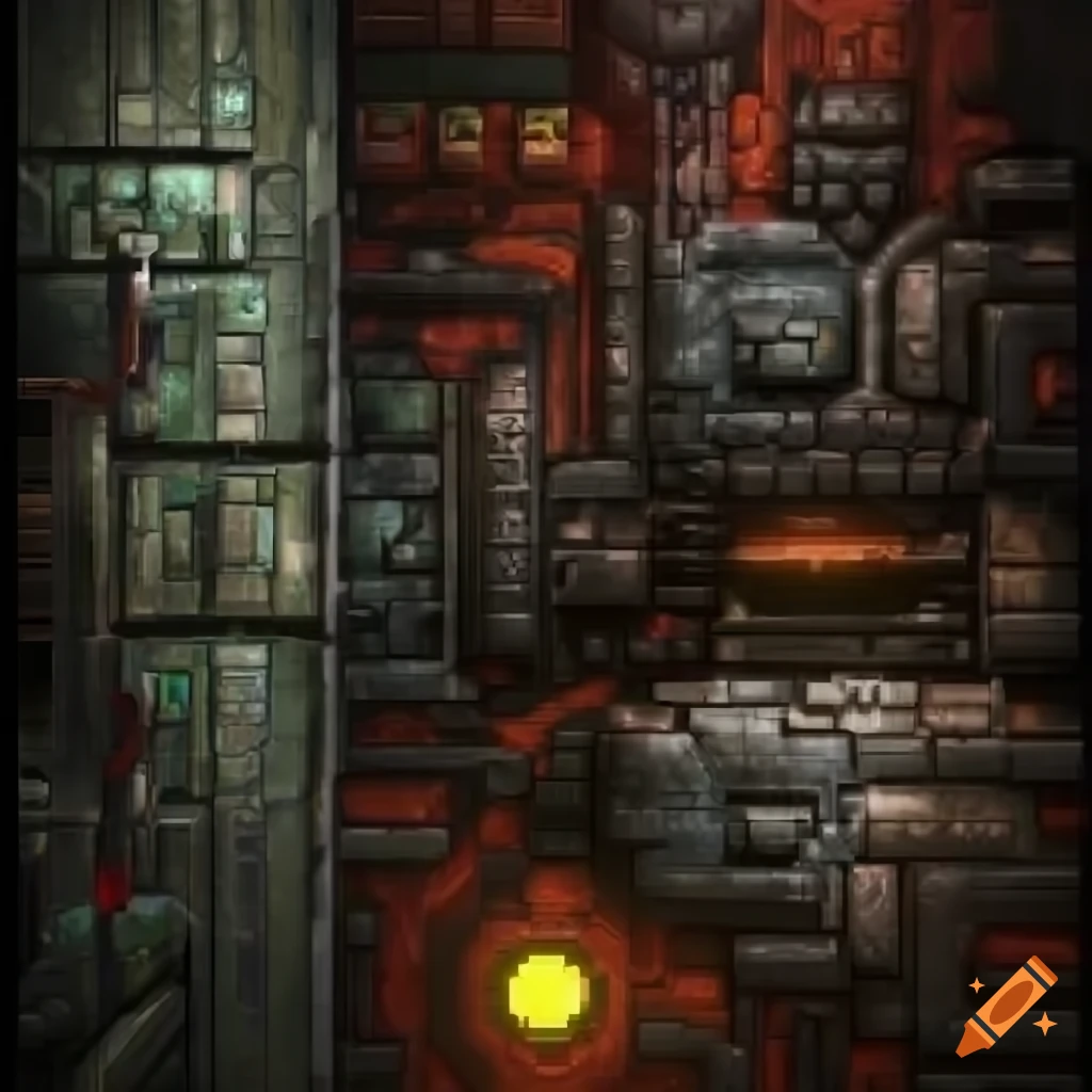 Metroid game wall tiles with H.R. Giger and Borg aesthetics on Craiyon