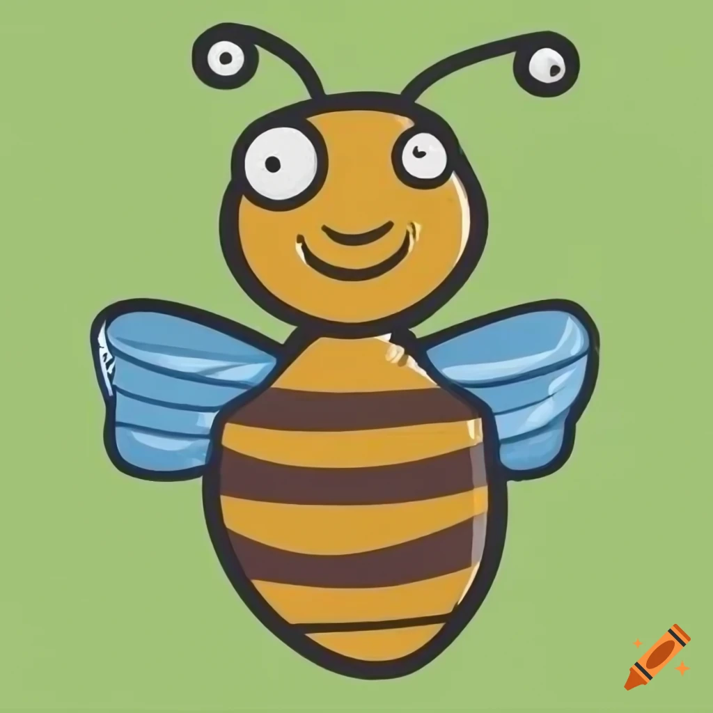Hand-drawn cartoon bee image