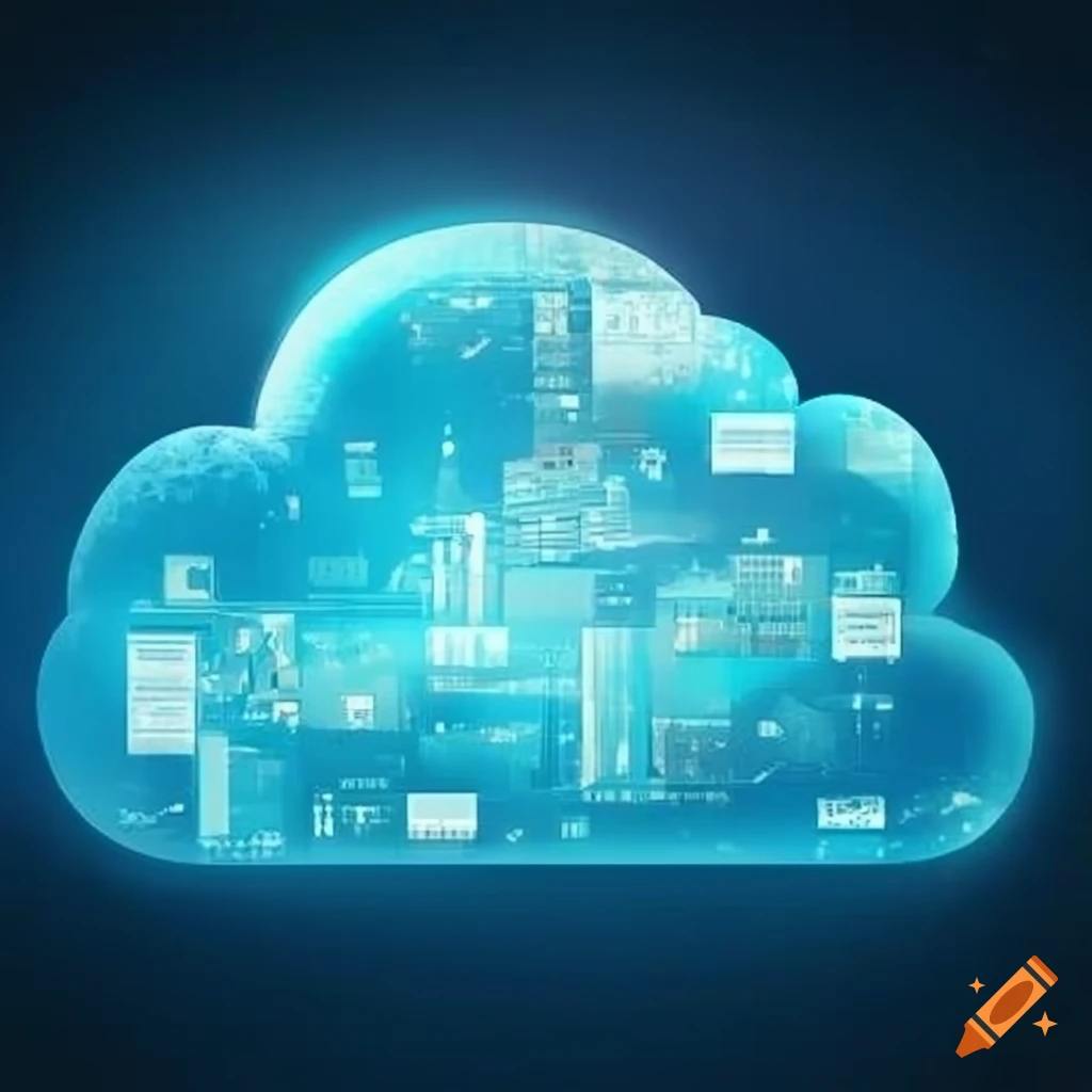 Digital artwork showing erp and cloud platform integration