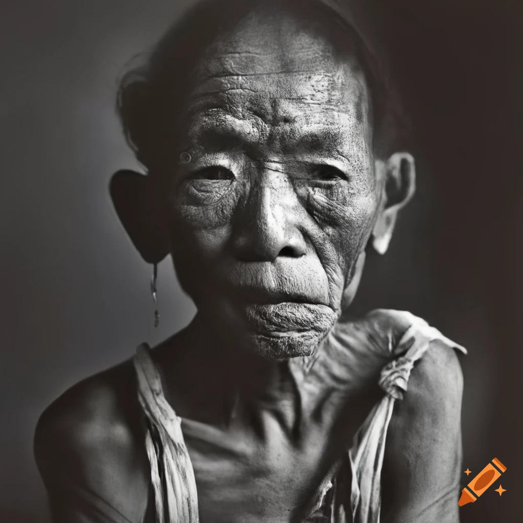 Black and white photo of a man from 19th century japan on Craiyon