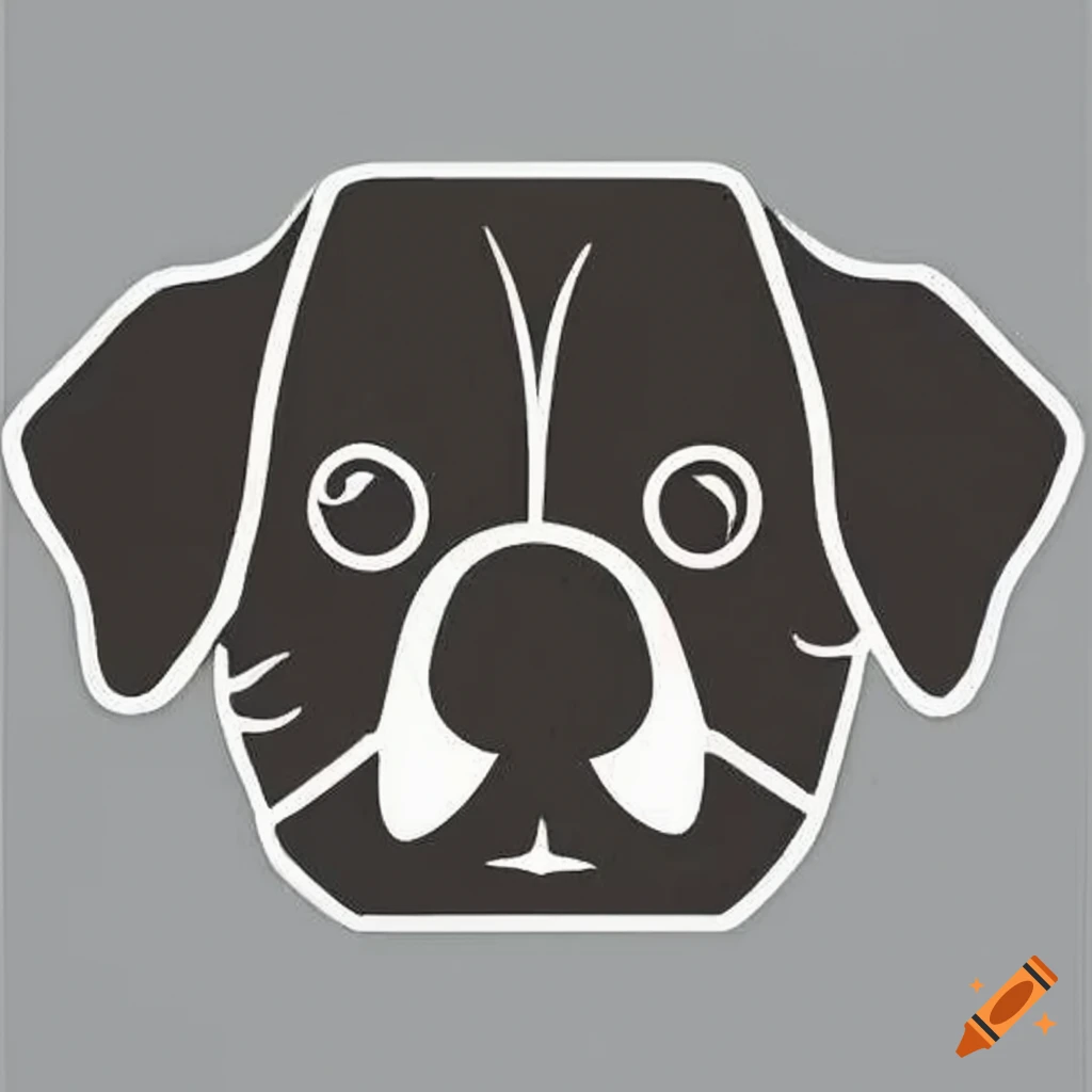 Cute puppy dog logo decal sticker