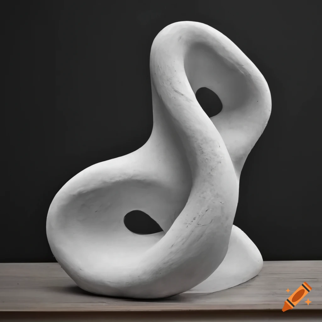 Concrete sculpture of an organic shape