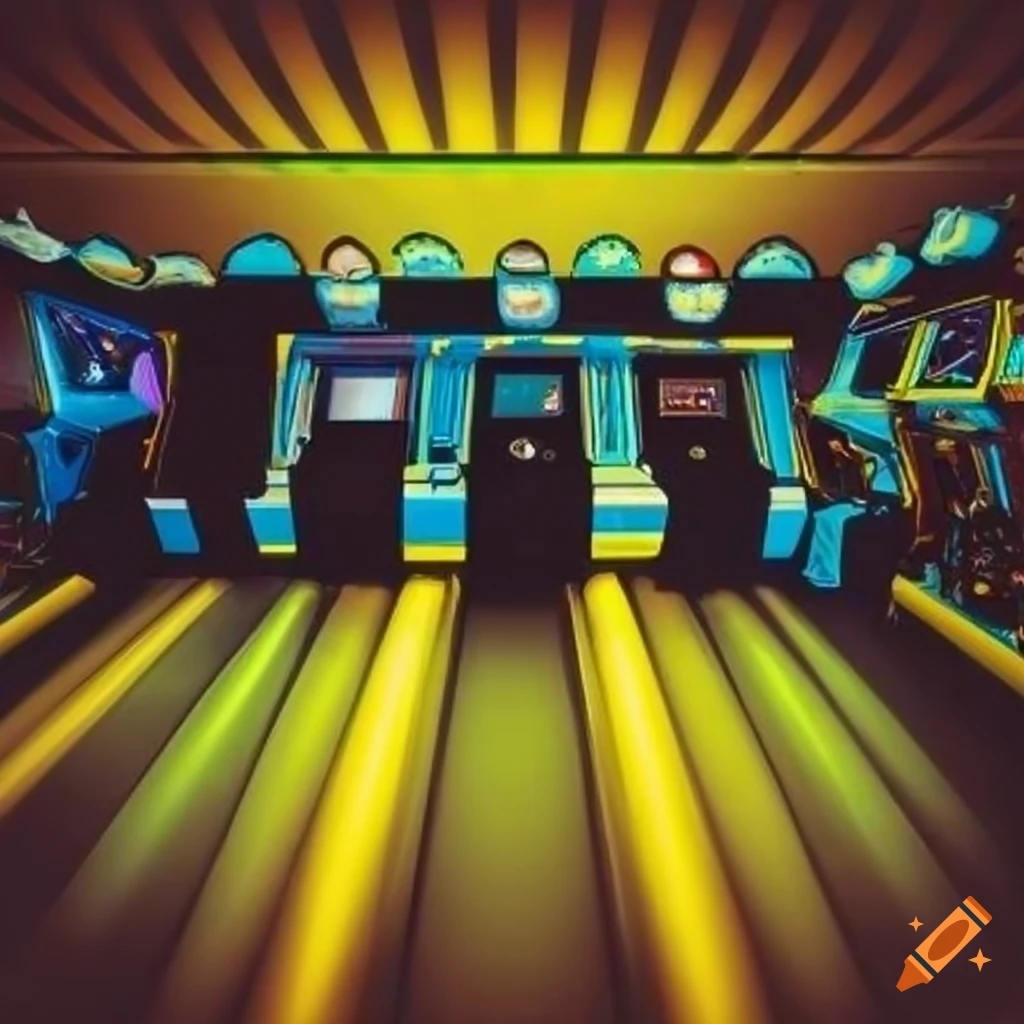 Retro video game background with yellow and black theme