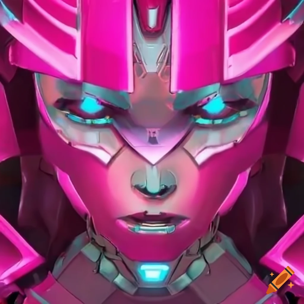 Pink female transformer with intricate details
