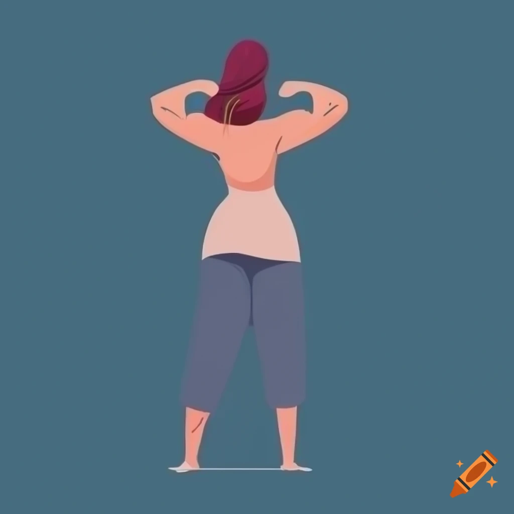 Minimalistic vector art of a strong woman flexing her arms on Craiyon