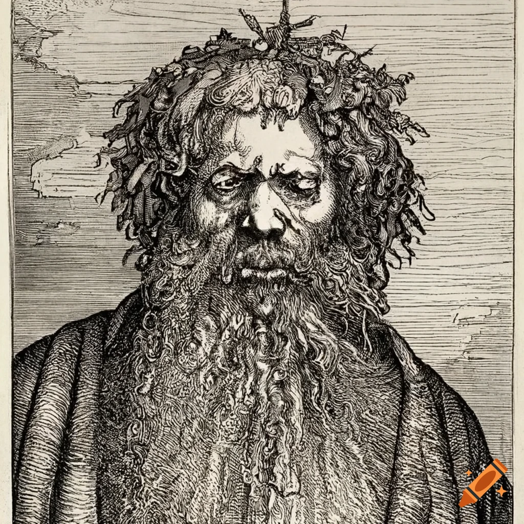 Engraving of men creating artwork