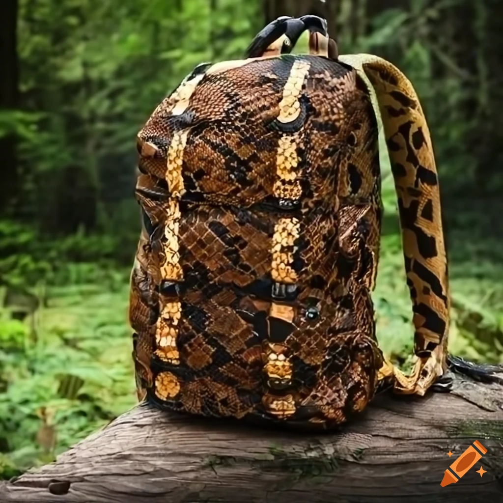 Fashionable snake pattern backpack