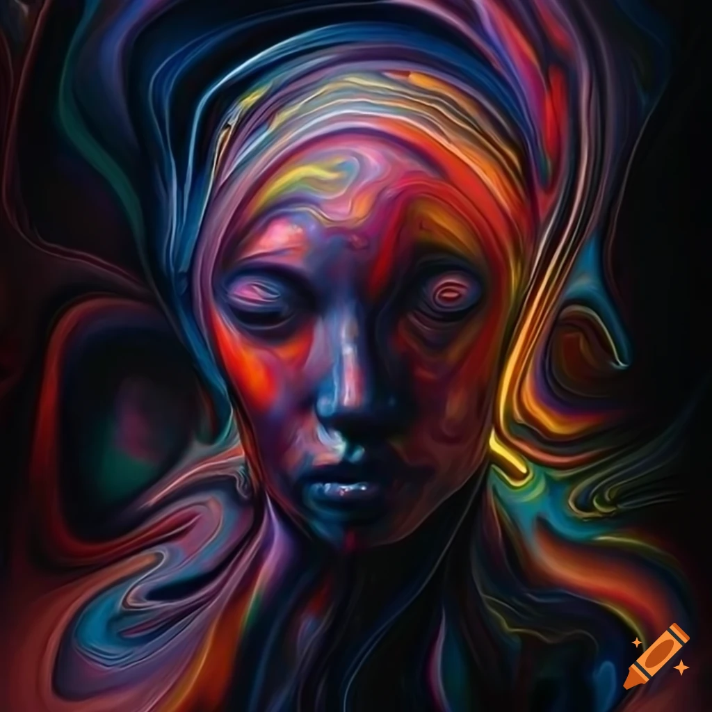 Intricate and evocative dark art painting on Craiyon