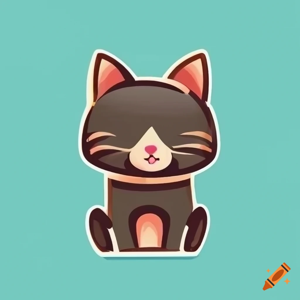 Adorable cat logo design badge stickers icons on Craiyon