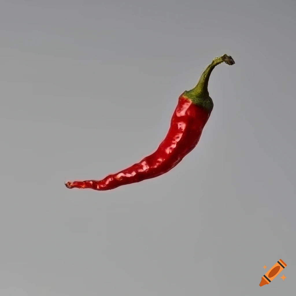 Graphic design of a red chilli in the shape of a tick