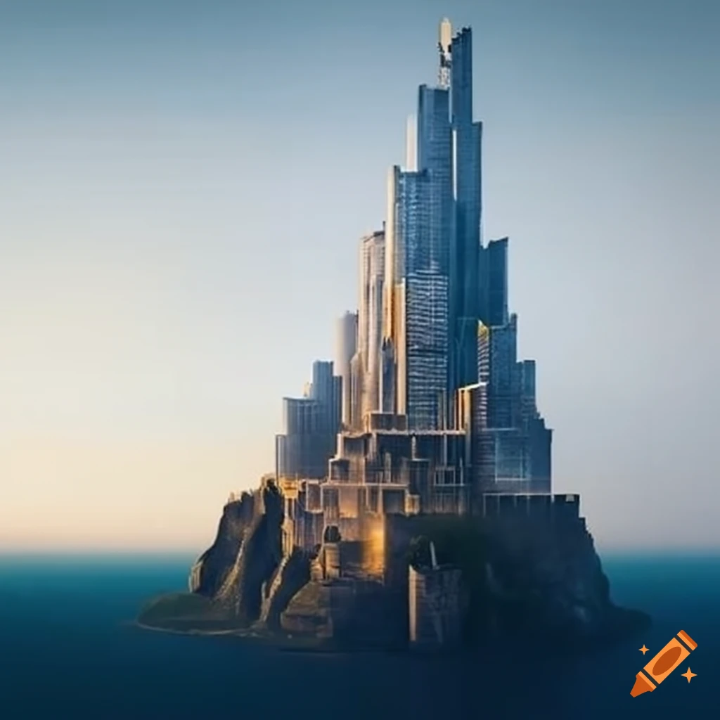 Skyscraper castle with striking architectural design