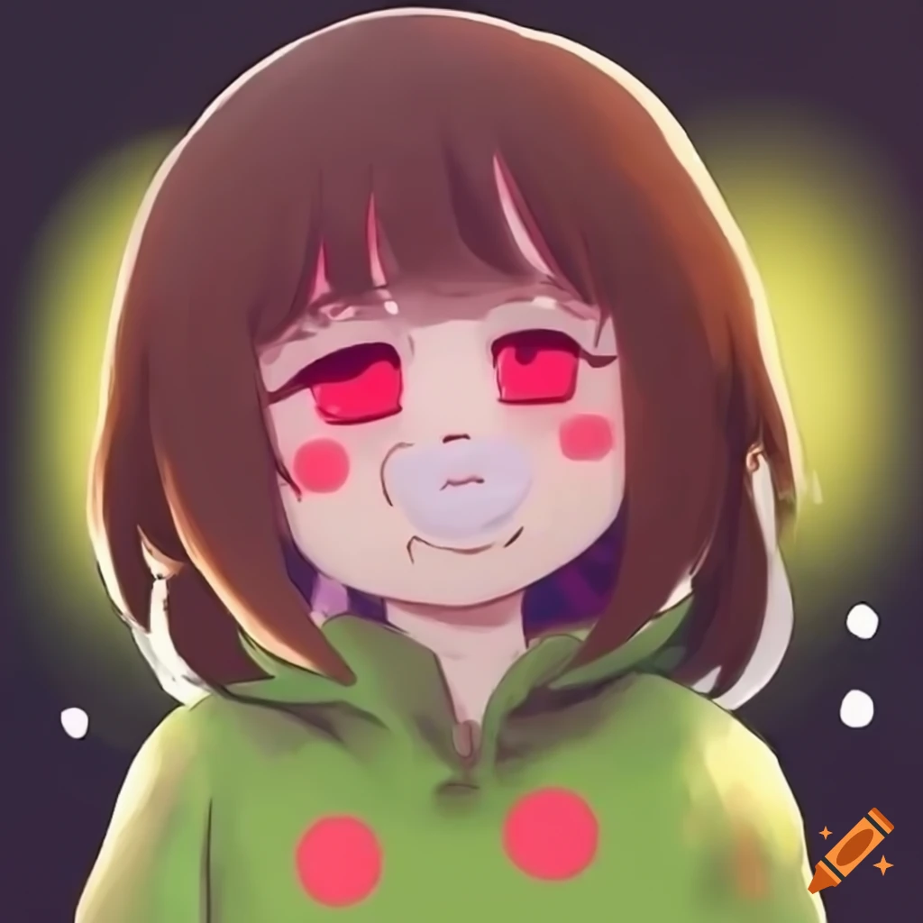 Undertale character wearing a pacifier