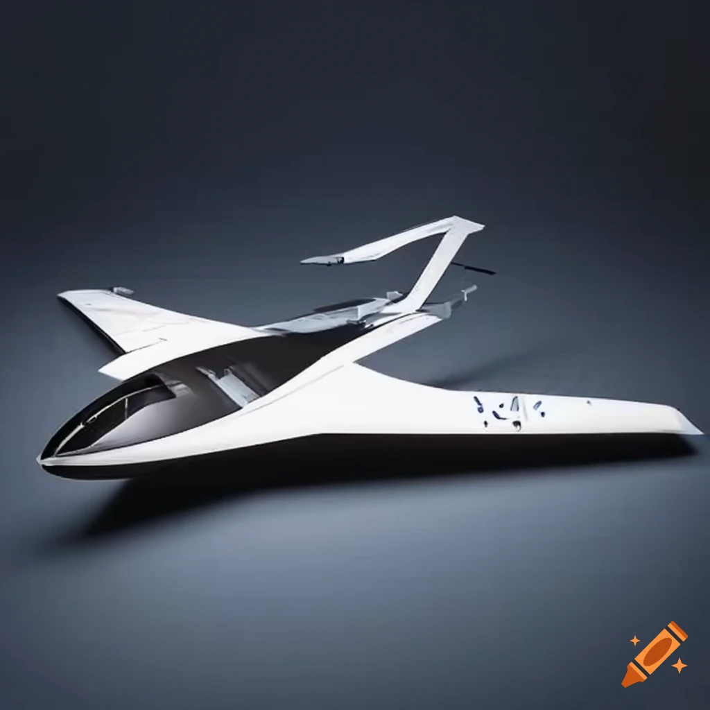 Futuristic blended wing plane for 6 passengers on Craiyon