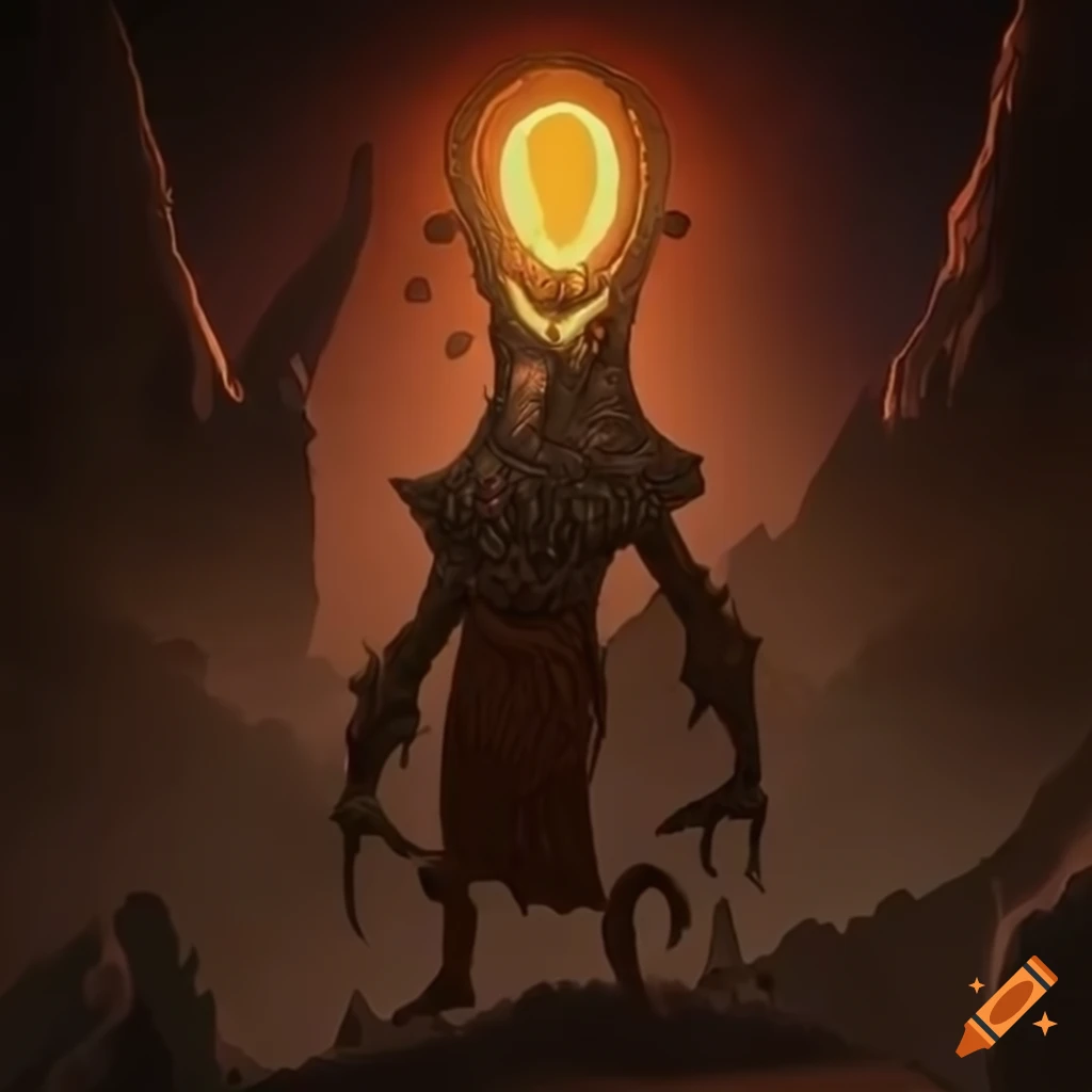 Epic depiction of dagoth ur on a mountain top