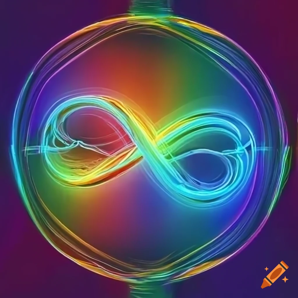 Colorful design of connected infinity symbols