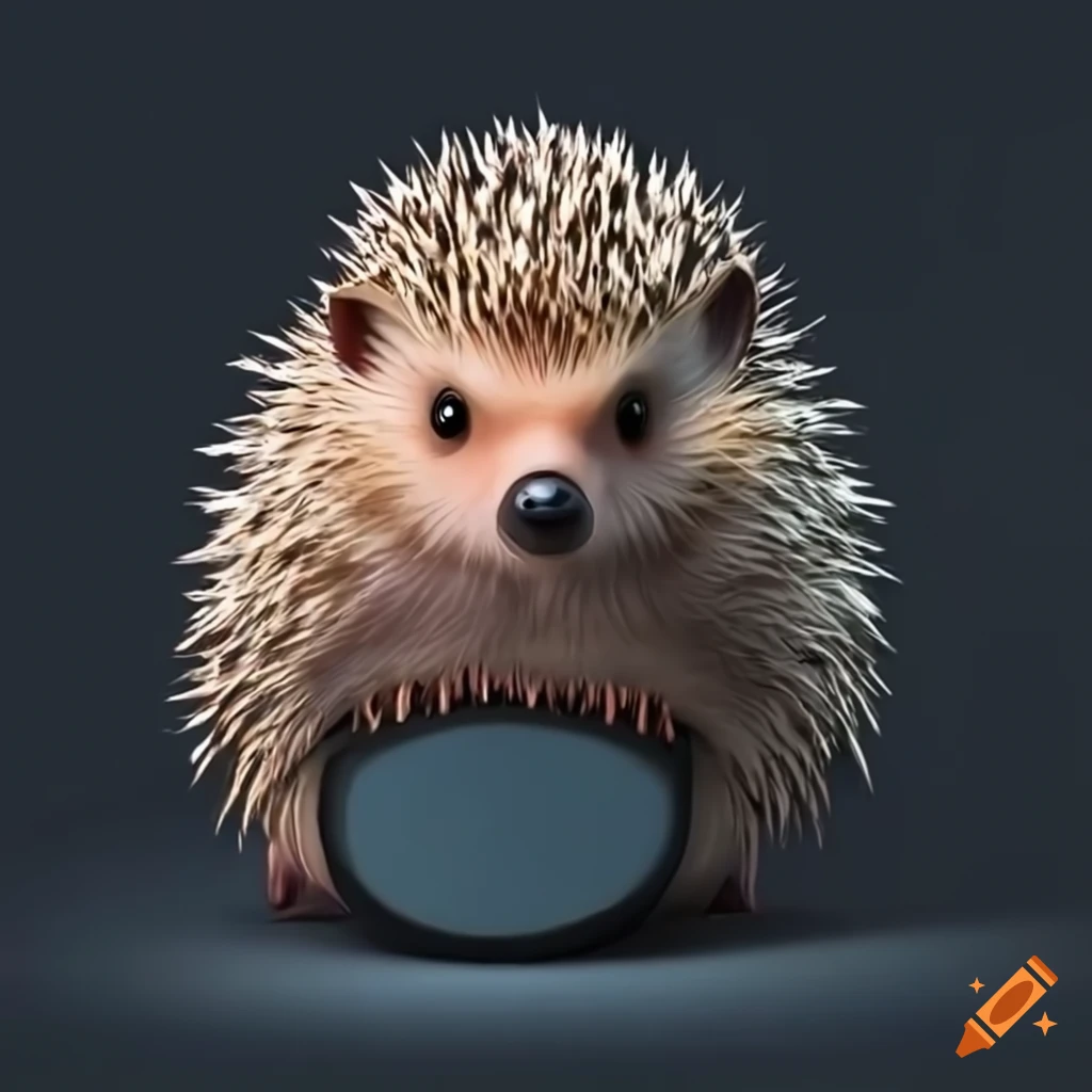 Futuristic armored hedgehog with shield