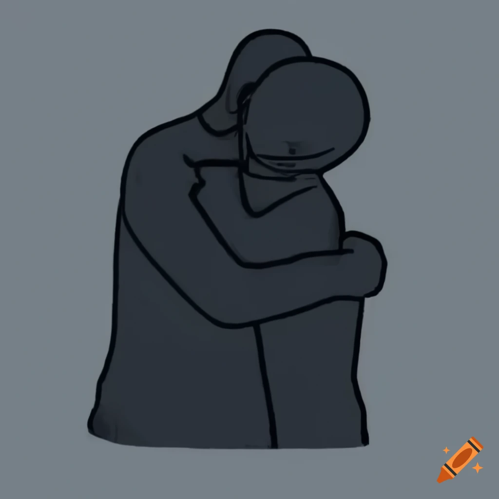 Image of a simplified grey hug