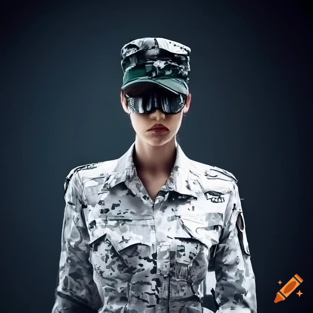 White camouflage military uniforms