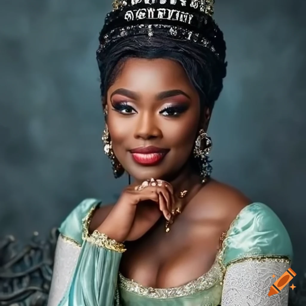 Image of a detailed black princess from bridgerton