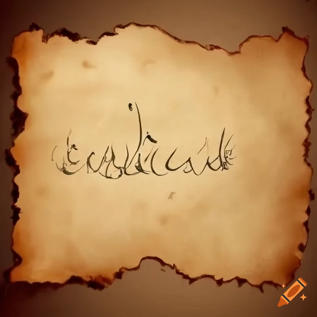 Ancient parchment with beautiful calligraphy