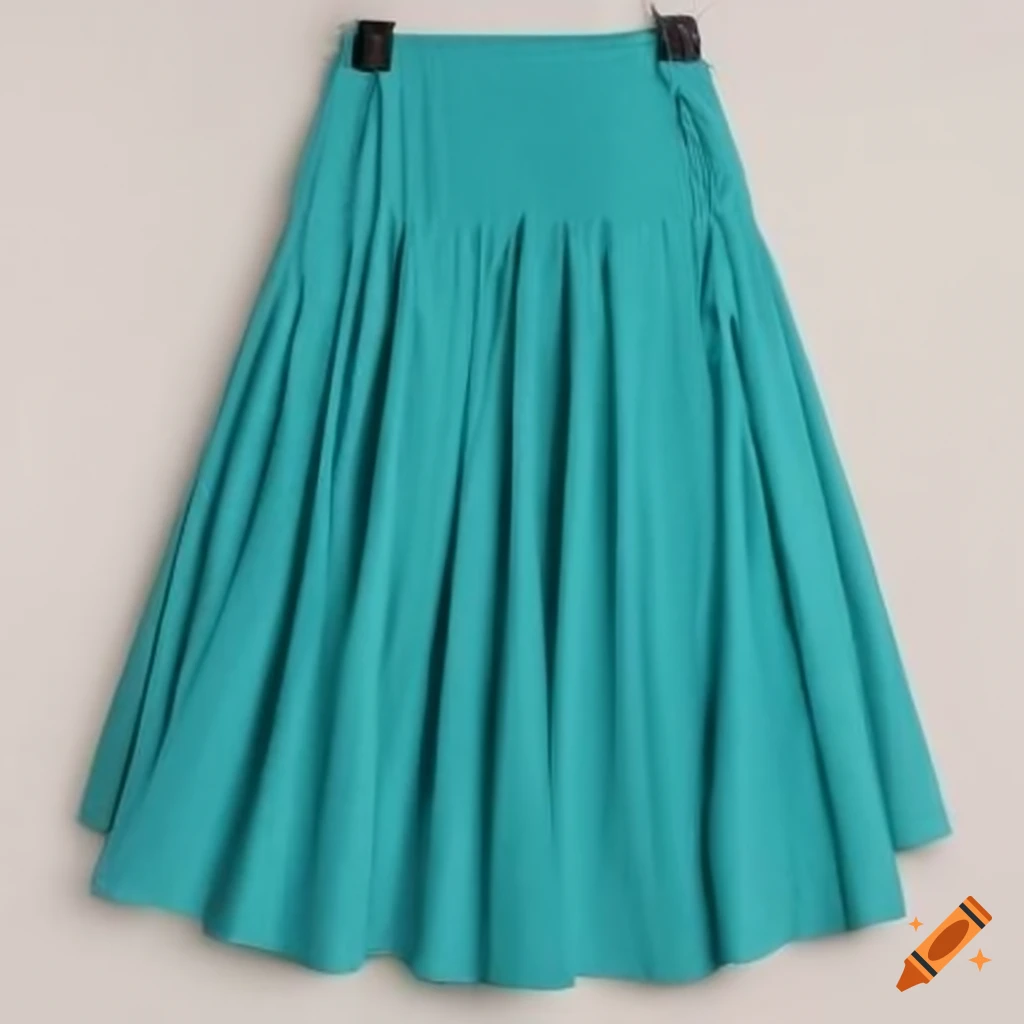 Teal skirt with beautiful creases