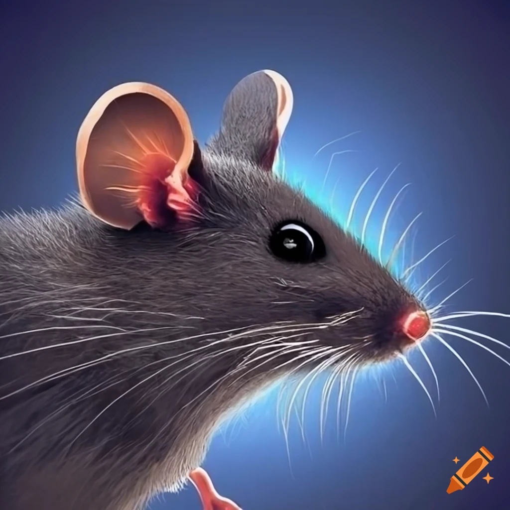 Black mouse scientific illustration on Craiyon
