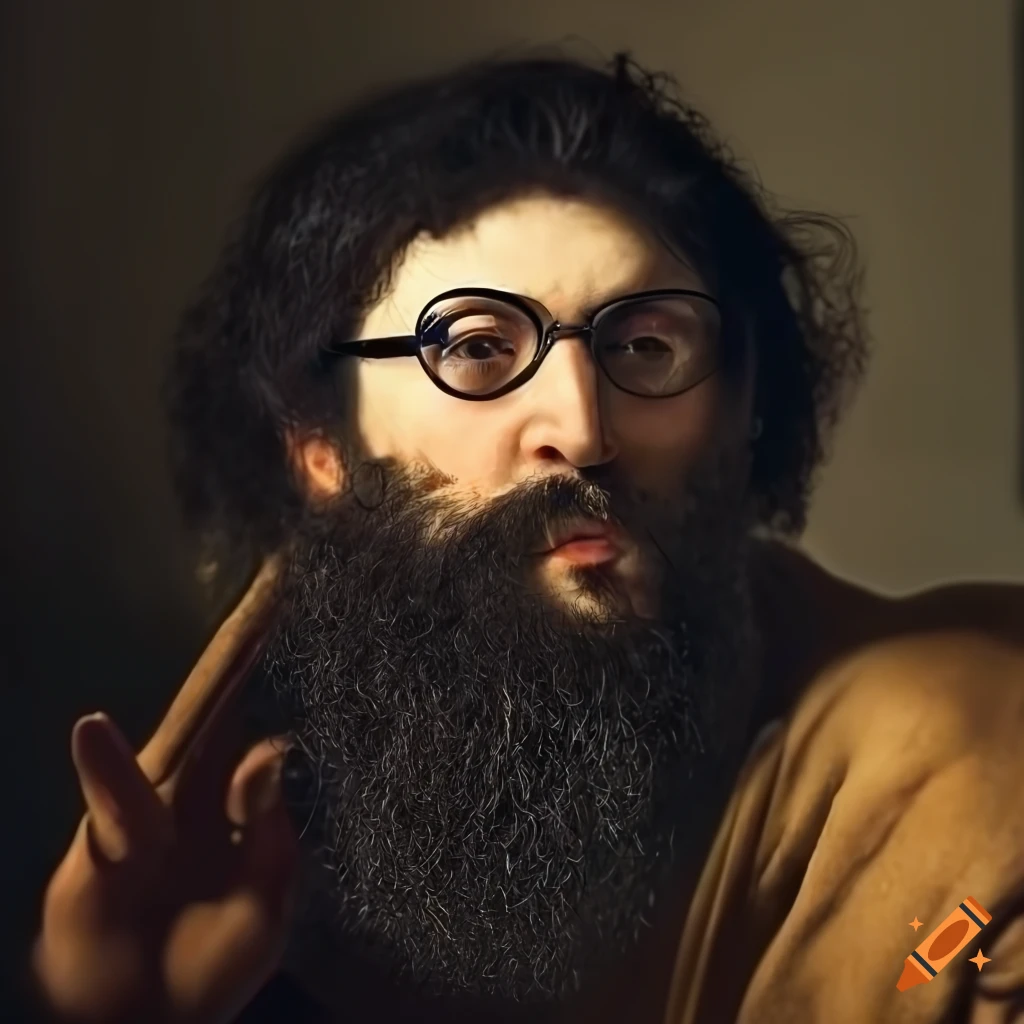 Caravaggio style portrait of a man with distinctive features on Craiyon