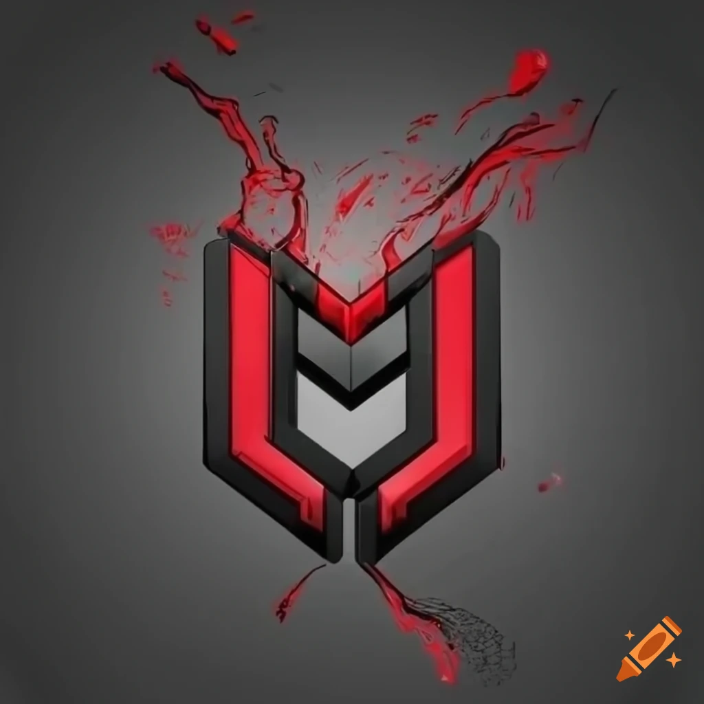 Black and red gaming logo with letter t