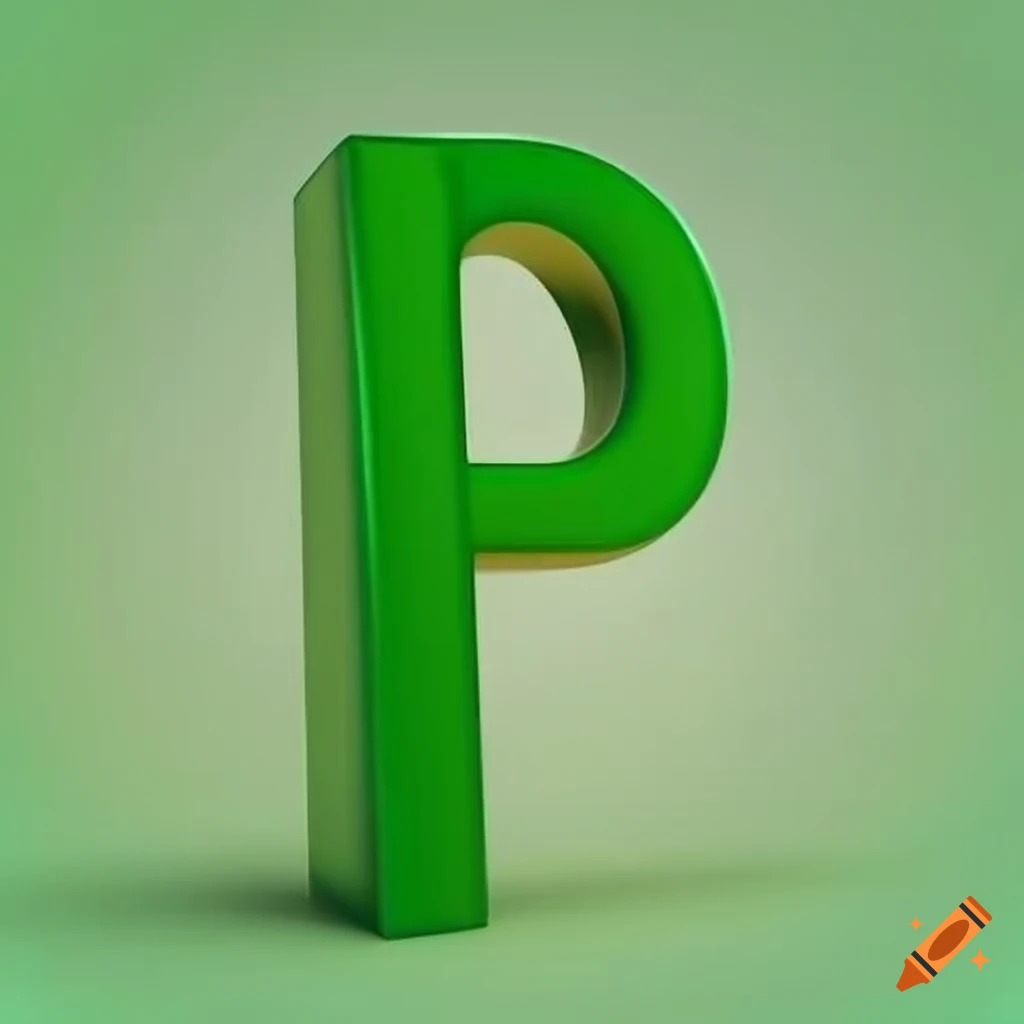 Green 3d letter p