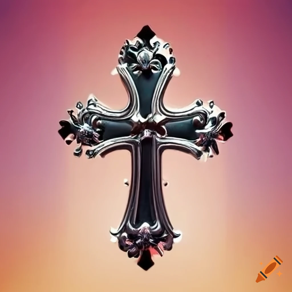 Metallic cross symbol